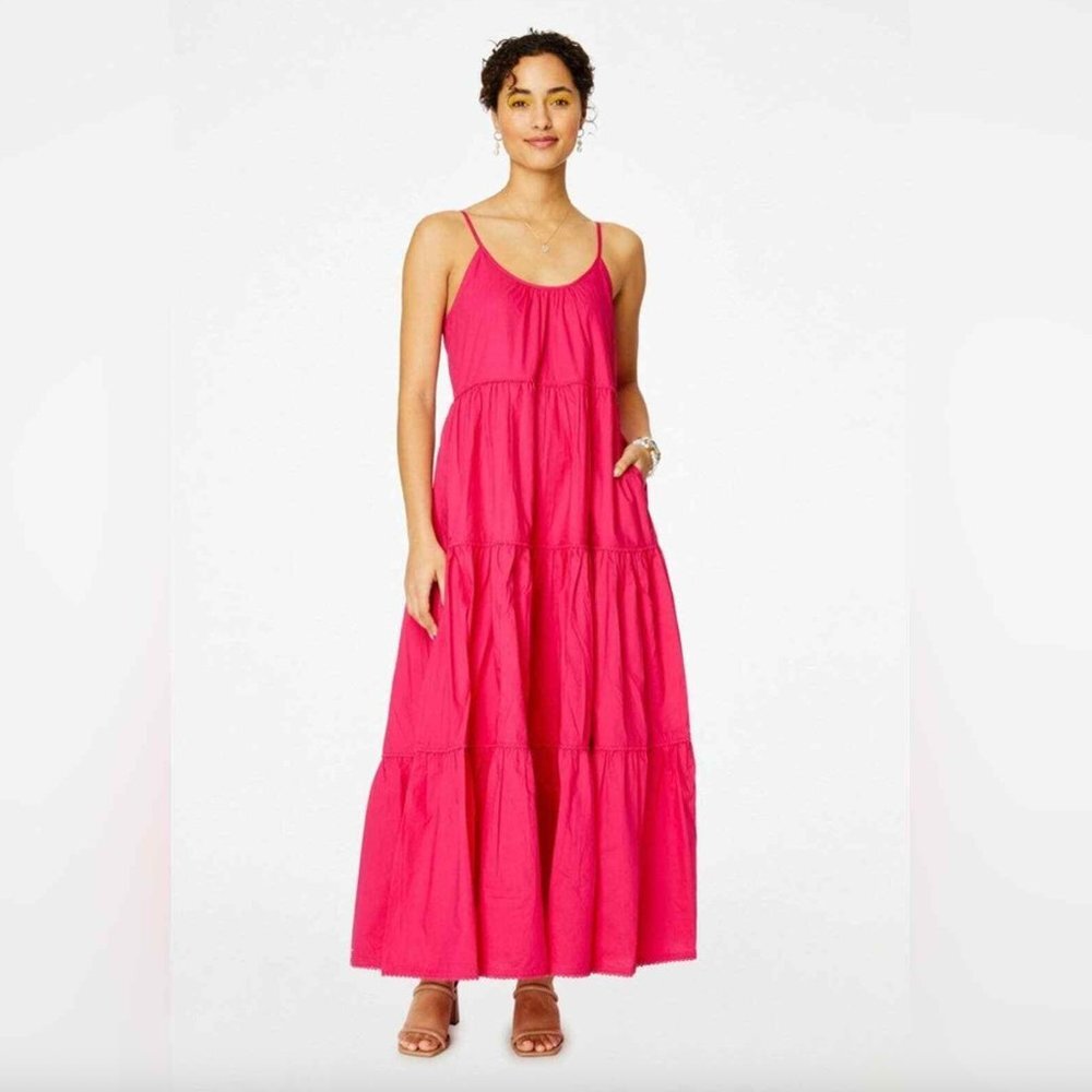 Roller Rabbit Dakota Tiered Maxi Dress Hot Pink - Gem